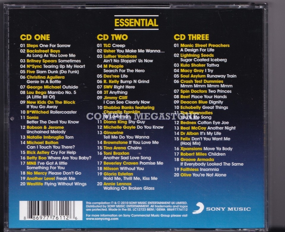 ESSENTIAL THE 90s - 3CD REAL McCOY DR ALBAN M PEOPLE BACKSTREET BOYS ...