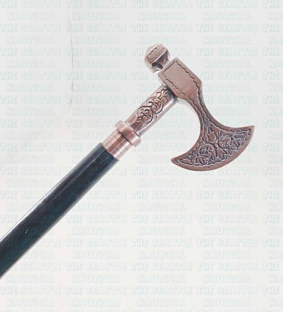 New Copper Antique Finish Viking Axe Handle Walking S… - Gem