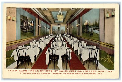1916 Colaizzi's Table D' Hotel Scene New York City New York NY Posted ...