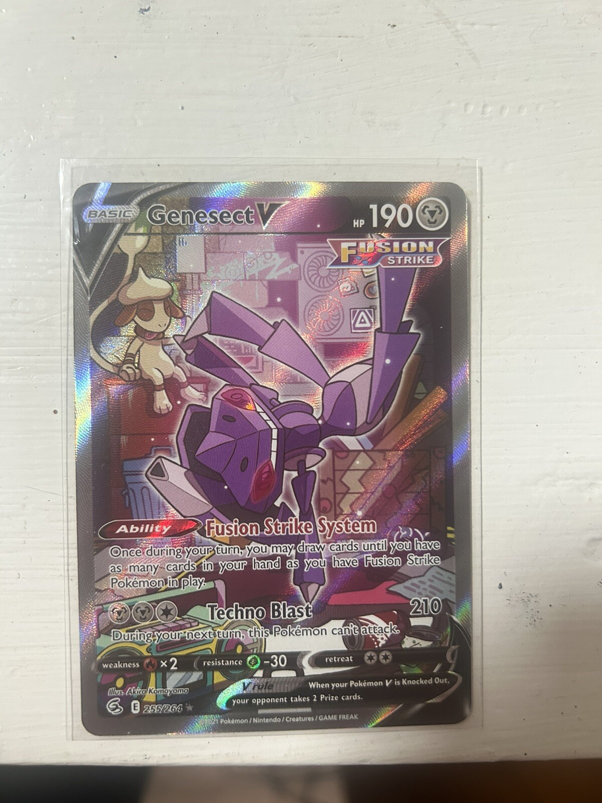 Pokémon TCG Genesect V Fusion Strike 255/264 Holo Full Art Ultra Rare ...