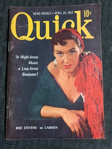 1952 April 28 QUICK Magazine VG/FN 5.0 Rise Stevens / President Harry S ...