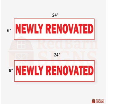 Newly Renovated 6"x24" REAL ESTATE RIDER SIGNS Double Sided 2PK Visible ...