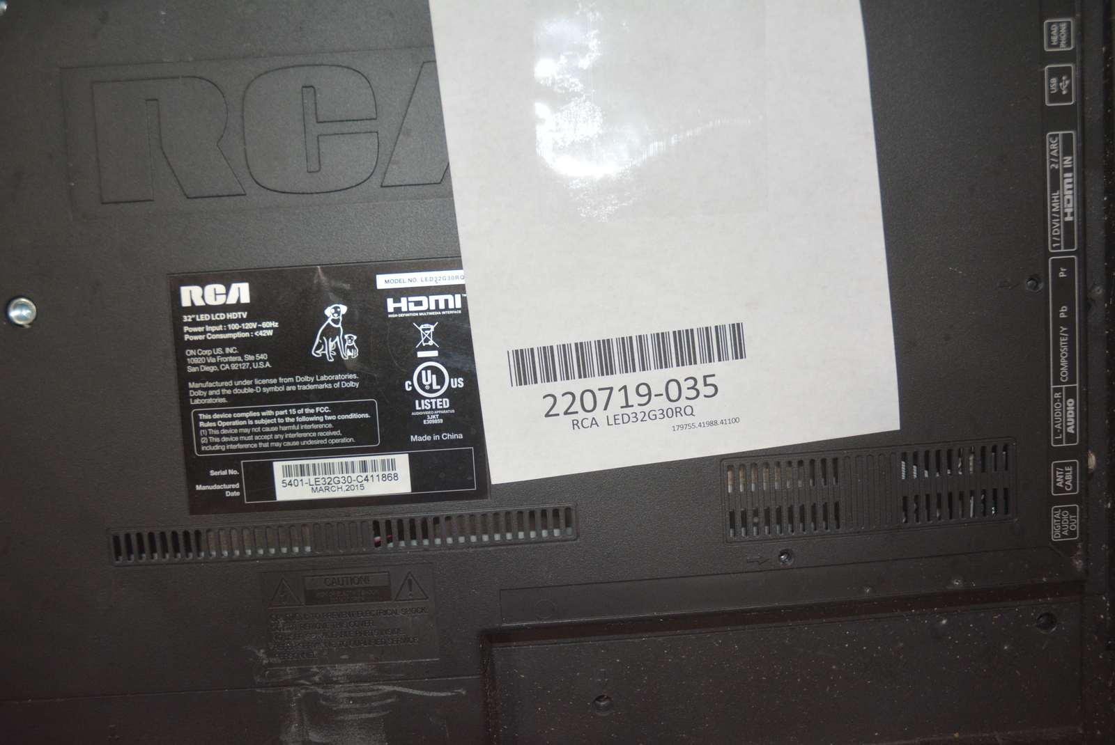 RCA LED32G30RQ POWER BOARD ER976S | eBay