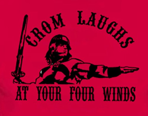 T-Shirt, Vintage Classic Motion Picture, Red, Conan, Crom Laughs at 4 ...