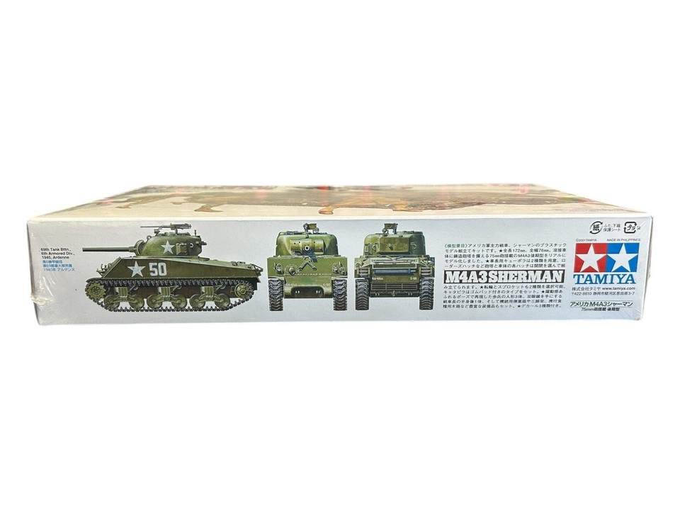 TAMIYA 35250 M4A3 SHERMAN US MEDIUM TANK-75mm HOWITZER MODEL KIT-NIB-1/ ...