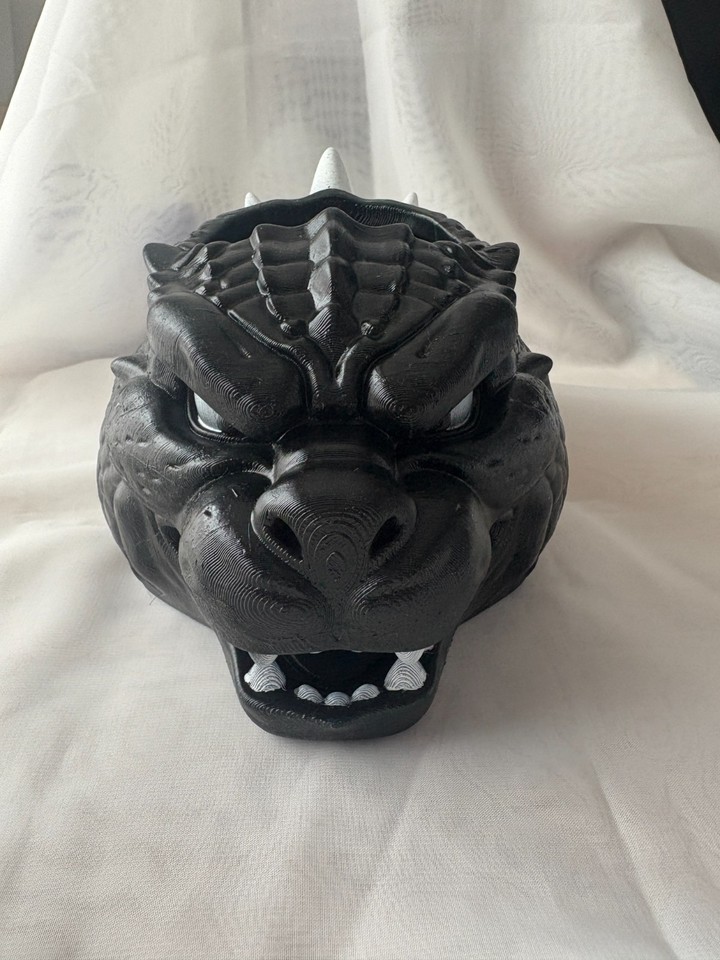 3D Printed Godzilla Planter – Unique Monster Head Plant Pot, Kaiju Home ...