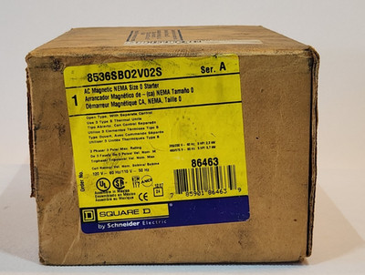 SQUARE D 8536SBO2V02S SER. A Size 0 Starter Contactor Coil Voltage 110 ...