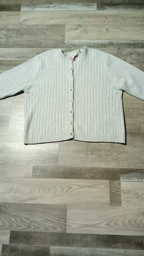 Sweater Cottage Core Button Up Beige 100% Cotton Women's Sz Large | eBay