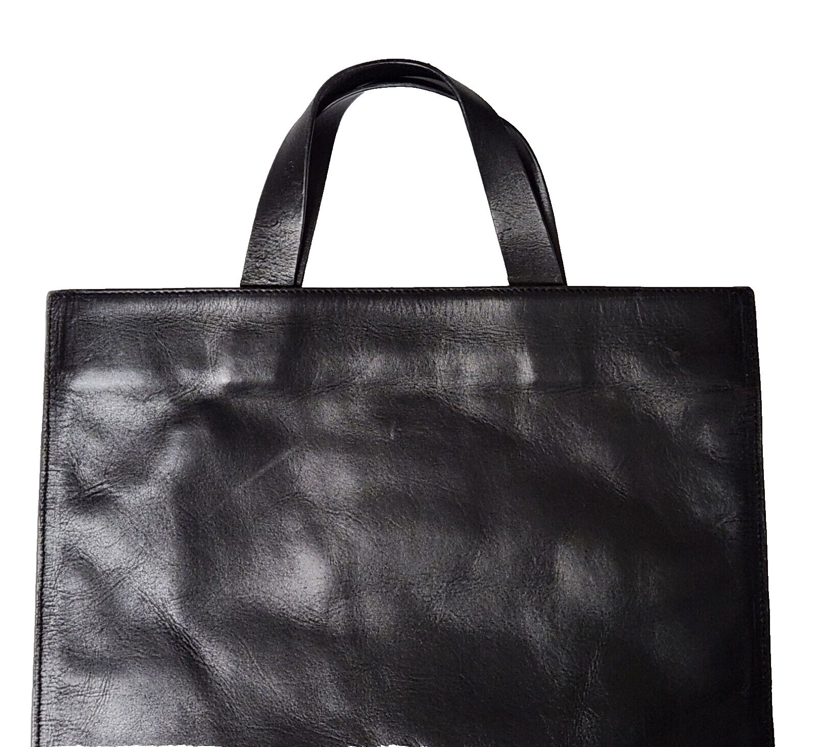NOS Club Monaco Laser Cut Black Leather Zebra Cream Cotton Tote Bag ...