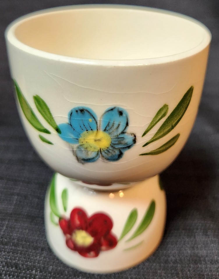 2 Vtg. 1960's Double Egg Cups Japan Hand Painted Rooster/Chicken ...