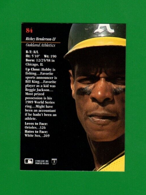 1993 Studio #84 Rickey Henderson | eBay