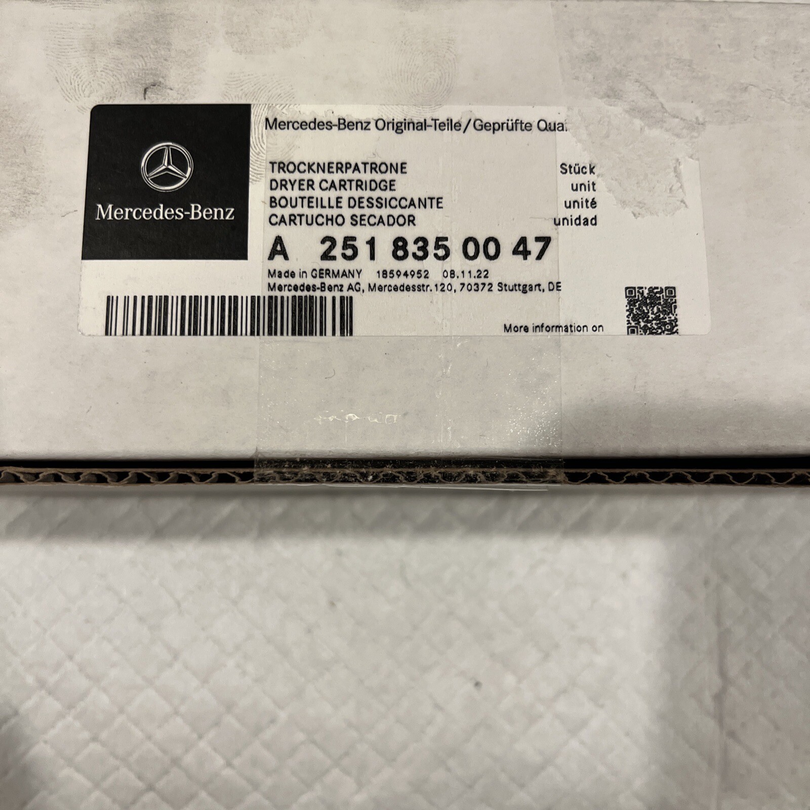 Mercedes Benz OEM A 251 835 00 47 Dryer Cartridge New | eBay