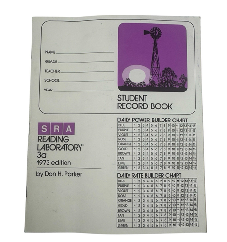 SRA Student Record Book 3a Reading Laboratory by Don H. Parker 1973 ...