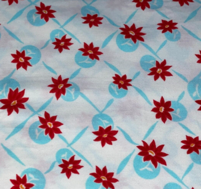 1/2 Yd Moda Miss Kate Flowers White Blue Red Bonnie & Camille Cotton ...