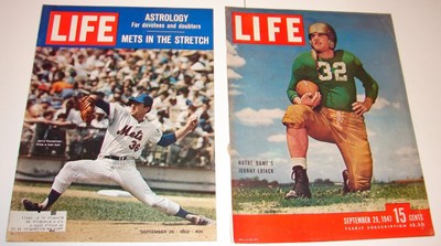 2 - Old LIFE Magazine Front Covers - Lujack & Koosman (Amazin' Mets ...