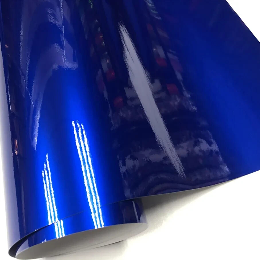 50FT x 5FT Glossy Metallic Blue Vinyl For Car Wrap Film Graphics Bubble ...