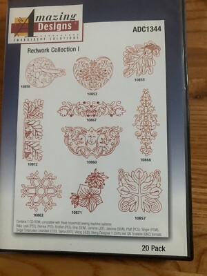 Amazing Designs Redwork Collection I Embroidery Designs CD | eBay