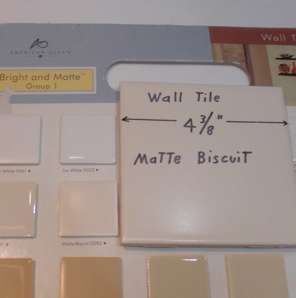 1 pc. Matte Ceramic Wall Tile *Biscuit Color* 4-3/8" X 1/4" thick, off ...