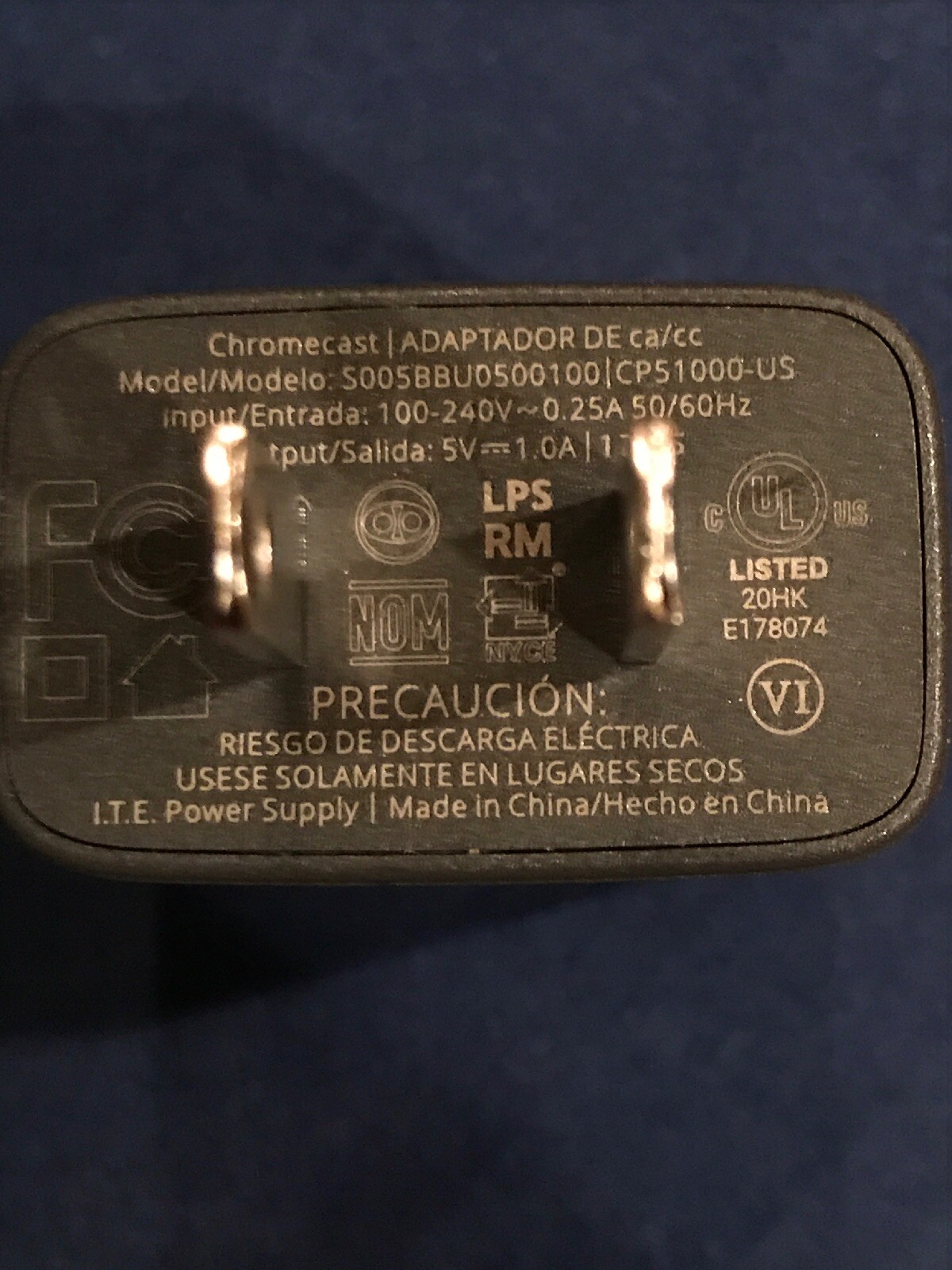 Original Google Chromecast Charger 5V 1.0 Amp AC Power Adapter ...