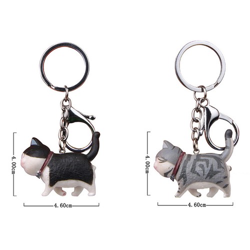 Cartoon Cat Shaped Keychain Pendant Key Rings Car Bag Keychains ...
