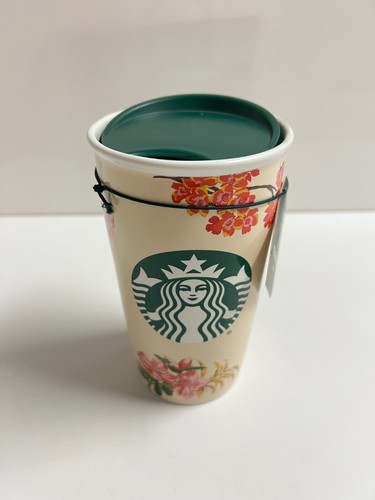Starbucks 12oz Traveler Coffee Mug Cup Bando Rose Floral Pink Ban.do | eBay