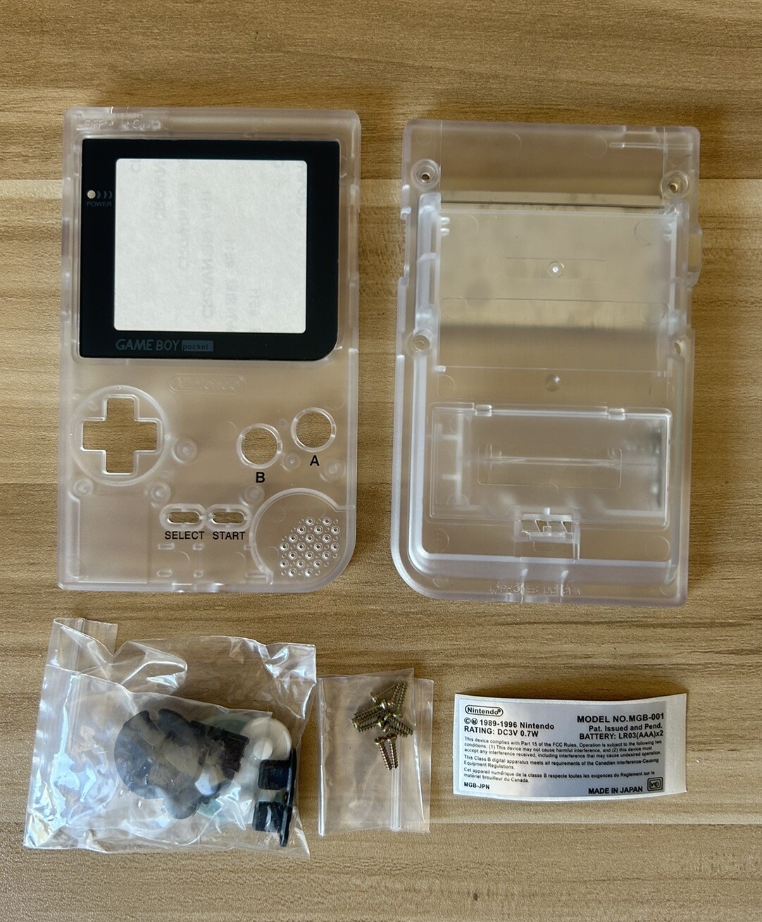 Replacement Housing for Nintendo Game Boy Pocket GBP Shell Clear white ...