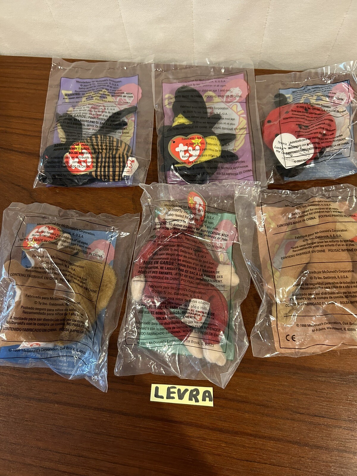 6 = SPINNER BUMBLE LUCKY NUTS SCHWEETHEART BONGO Ty McDonalds TEENIE ...