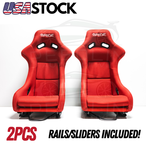 NEW BRIDE ZETA II Red Cloth Seats Vios JDM Racing Seat Yellow CF Carbon ...