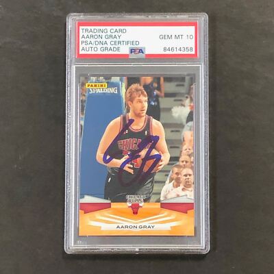 2009-10 Panini Basketball #52 Aaron Gray Signed Card AUTO 10 PSA ...