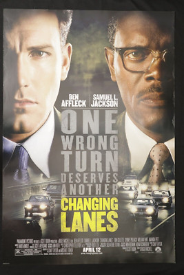 Changing Lanes adv. 27x40 original double sided one sheet movie poster ...