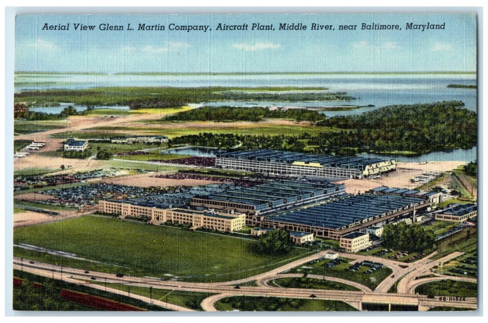 Aerial View Glenn L. Martin Co Aircraft Plant Middle River Baltimore MD ...