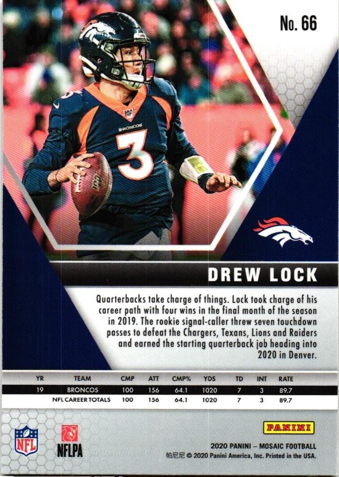 2020 PANINI MOSAIC DREW LOCK CARD $0.99 VALUE BOX | eBay