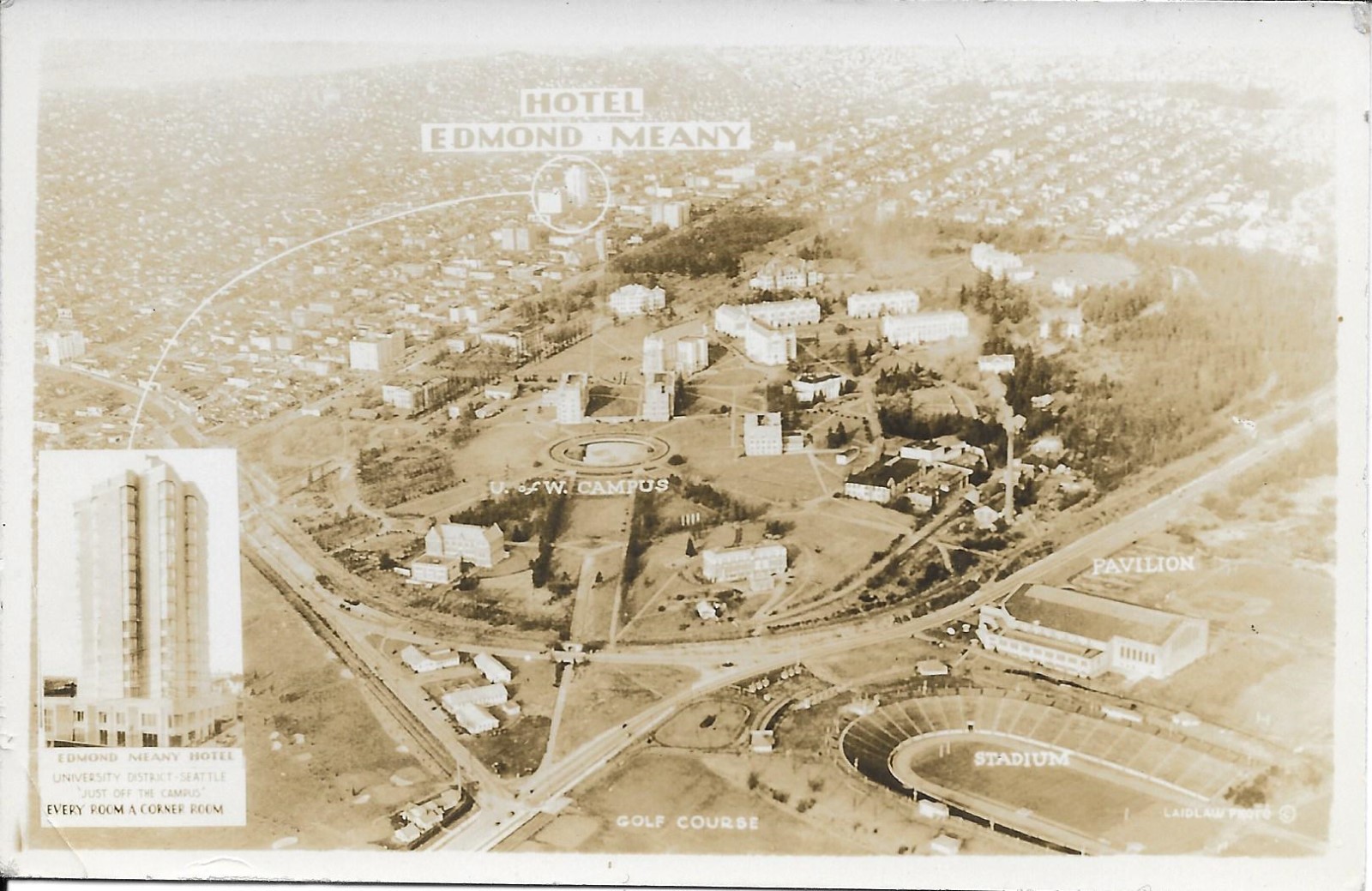 Edmond Meany Hotel University District Seattle WA Real Photo RPPC ...