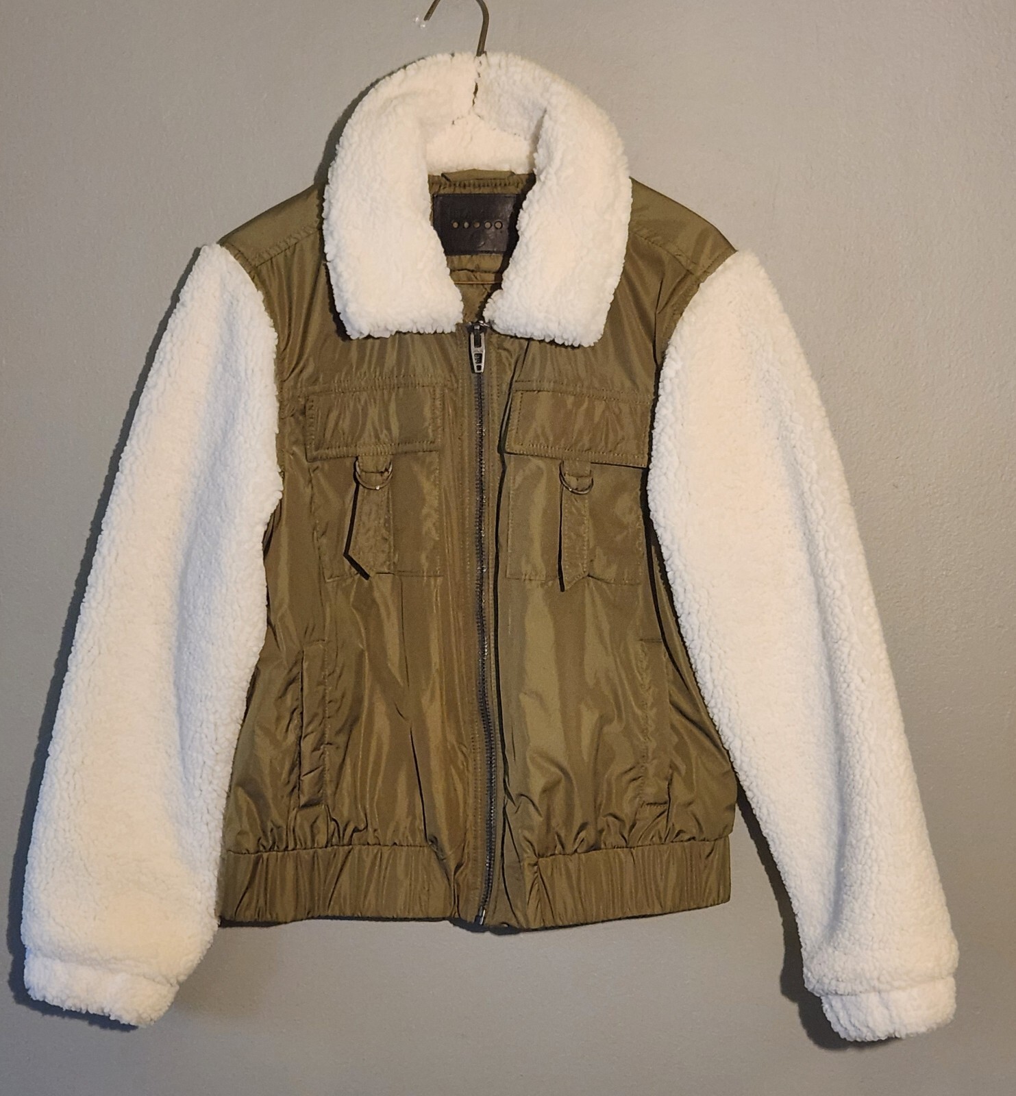 BLANK NYC TAKE IT EASY JACKET GREEN OLIVE WITH FAUX S… - Gem