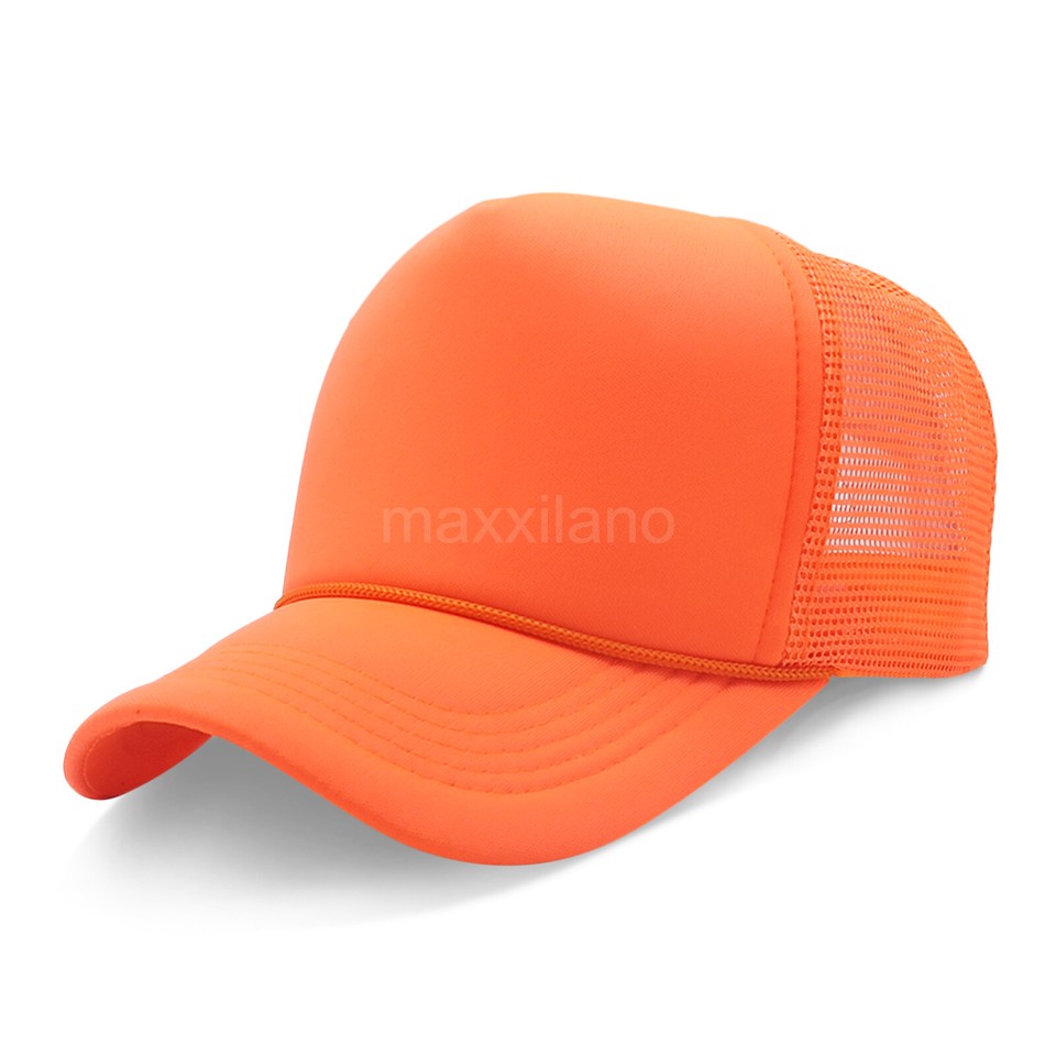 Trucker Hat Foam Mesh Baseball Cap Snapback Adjustable Plain Solid Men ...