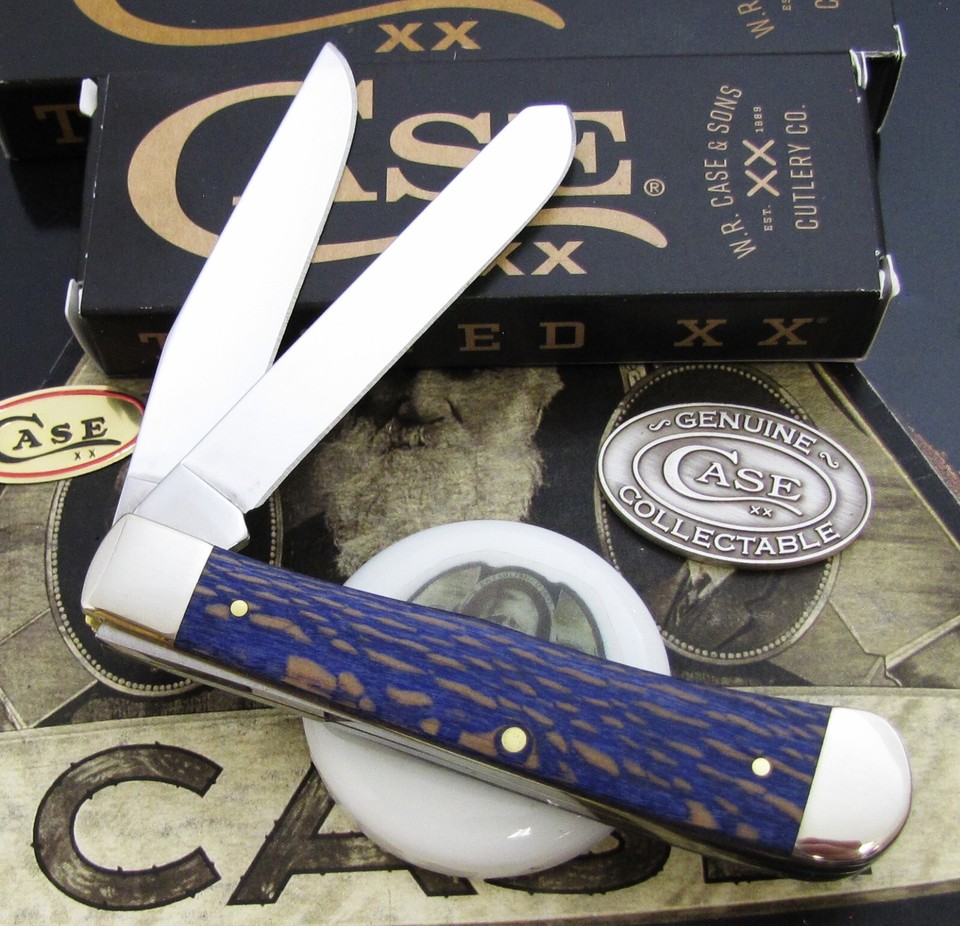 Case XX Trapper Knife 2025 Great BLUE SYCAMORE Handles EXACT KNIFE ...