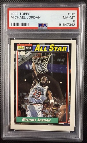 1992 Topps Basketball Michael Jordan All-Star #115 PSA 8 Chicago Bulls ...