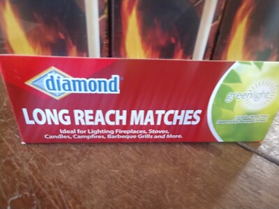 75 Count - Diamond Long Reach Matches, Fireplaces & Campfires, Grills ...