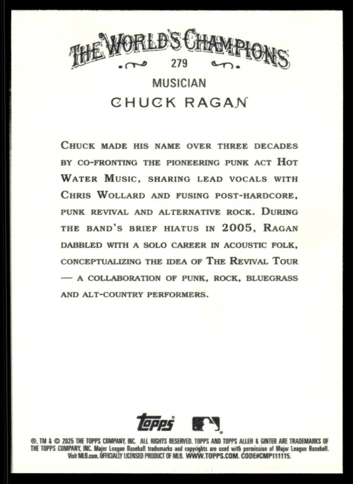 Chuck Ragan 2025 Topps Allen & Ginter Card | #279 | eBay