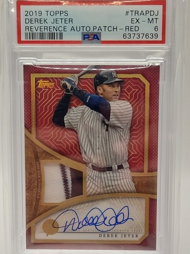 2019 Topps Derek Jeter #TRAPDJ Rev Auto Patch Red PSA 6 | eBay