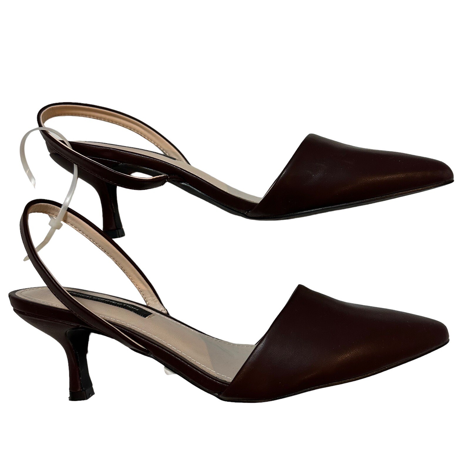 French Connection Chocolate Brown Slingback Heels 8.5 | eBay