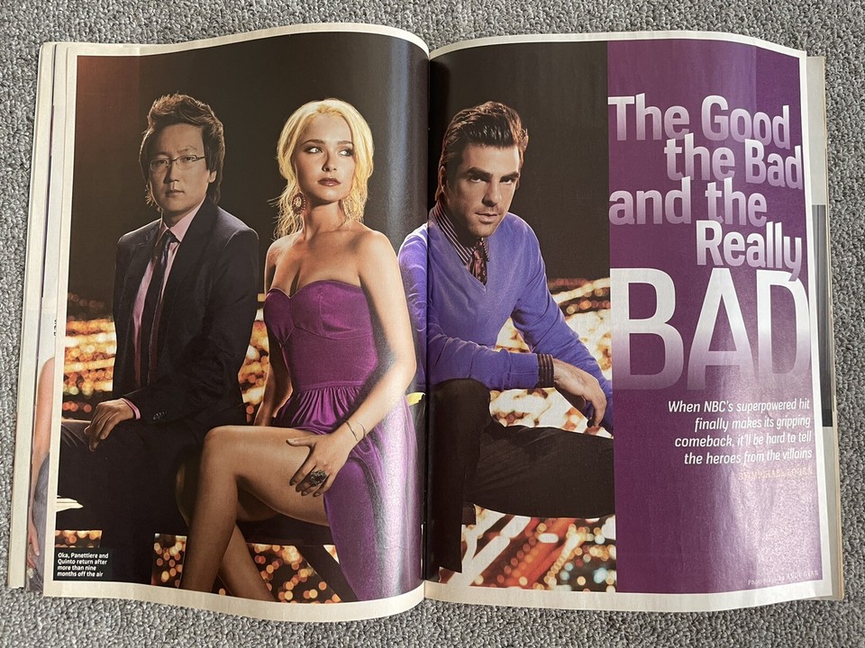 HEROES TV Guide Sept 2008 Masi Oka Hayden Panettiere Zachary Quinto ...