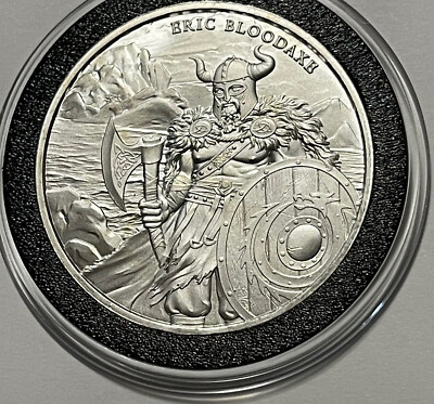 Eric Bloodaxe Legendary Warrior 1 Troy Oz .999 Fine Pure Silver Round ...