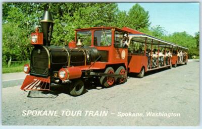 SPOKANE, Washington WA SPOKANE TOUR TRAIN Open Air Tram ca 1970s ...