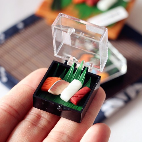 2x Food Japanese Sushi Sashimi Box Set Dollhouse Miniature 1/6 1/12 ...