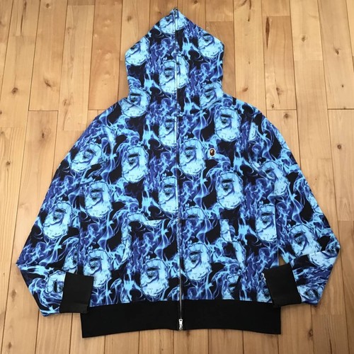 Mens a bathing ape BAPE FLAME Full Zip Hoodie Size L a bathing ape BAPE ...
