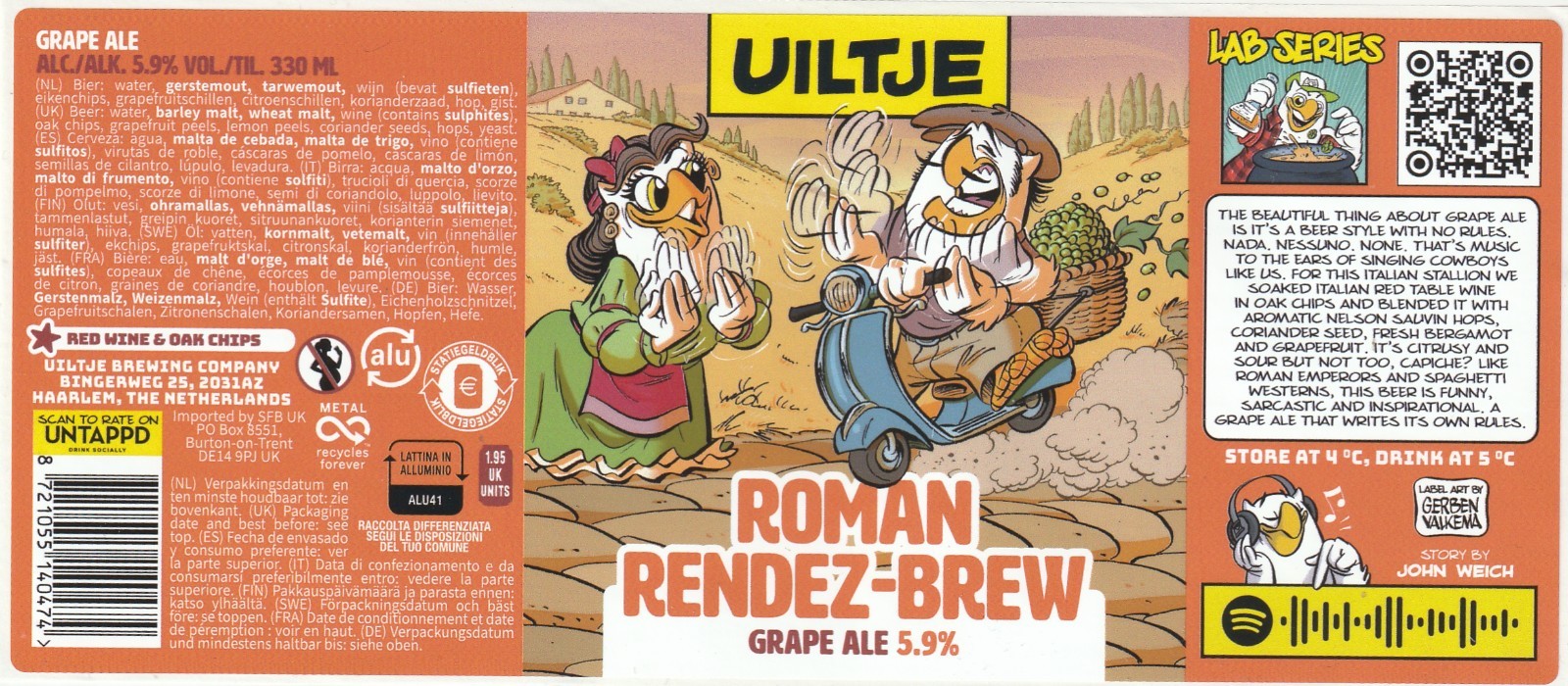 1 - NETHERLANDS - HAARLEM - BR. UILTJE (OWL) BEER LABELS BIERETIKETTEN ...