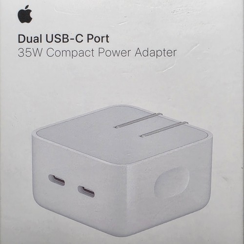 Apple 35W Dual USB-C Port Compact Wall Power Adapter Genuine Sealed Box ...
