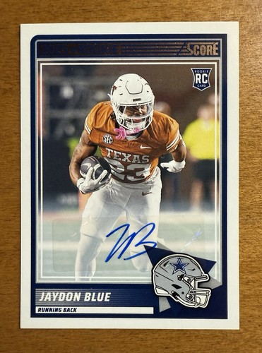 2025 Score #39 Jaydon Blue RC Auto, Dallas Cowboys Texas Longhorns RB ...