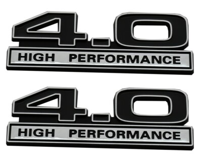 2pcs 4.0 Liter V6 High Performance Engine Emblems Badge 3D Decals Black ...